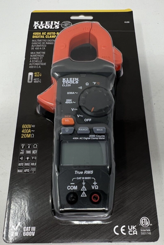 Klein Tools CL220 Digital Clamp Meter, AC Auto-Ranging 400 Amp with ...