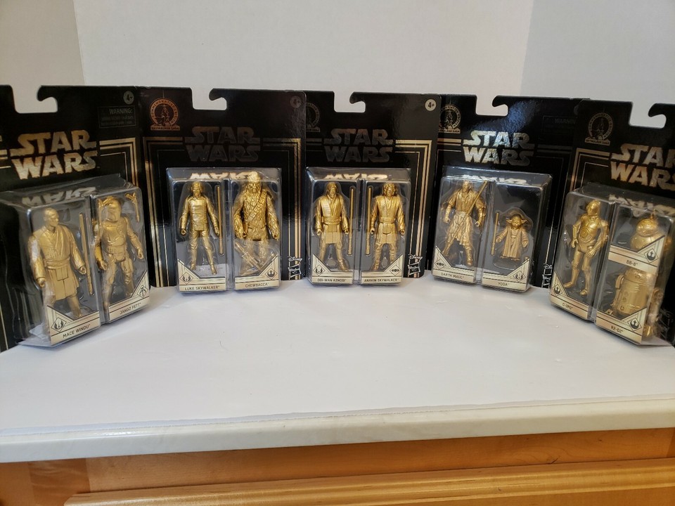 Lot of 5 Disney Star Wars Commemorative Edition Saga Gold Figures New ...