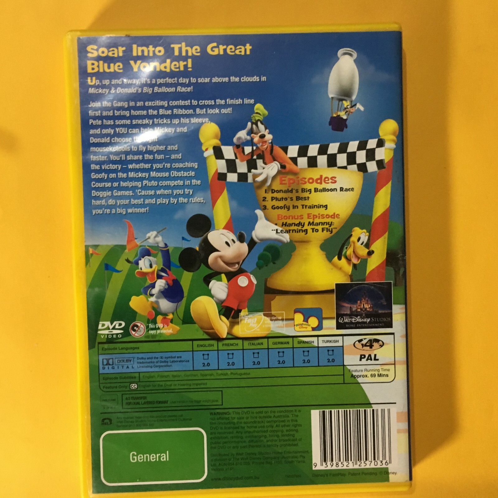 DISNEY - MICKEY & DONALD'S BIG BALLOON RACE - DVD - VGC - R4 - FREE ...