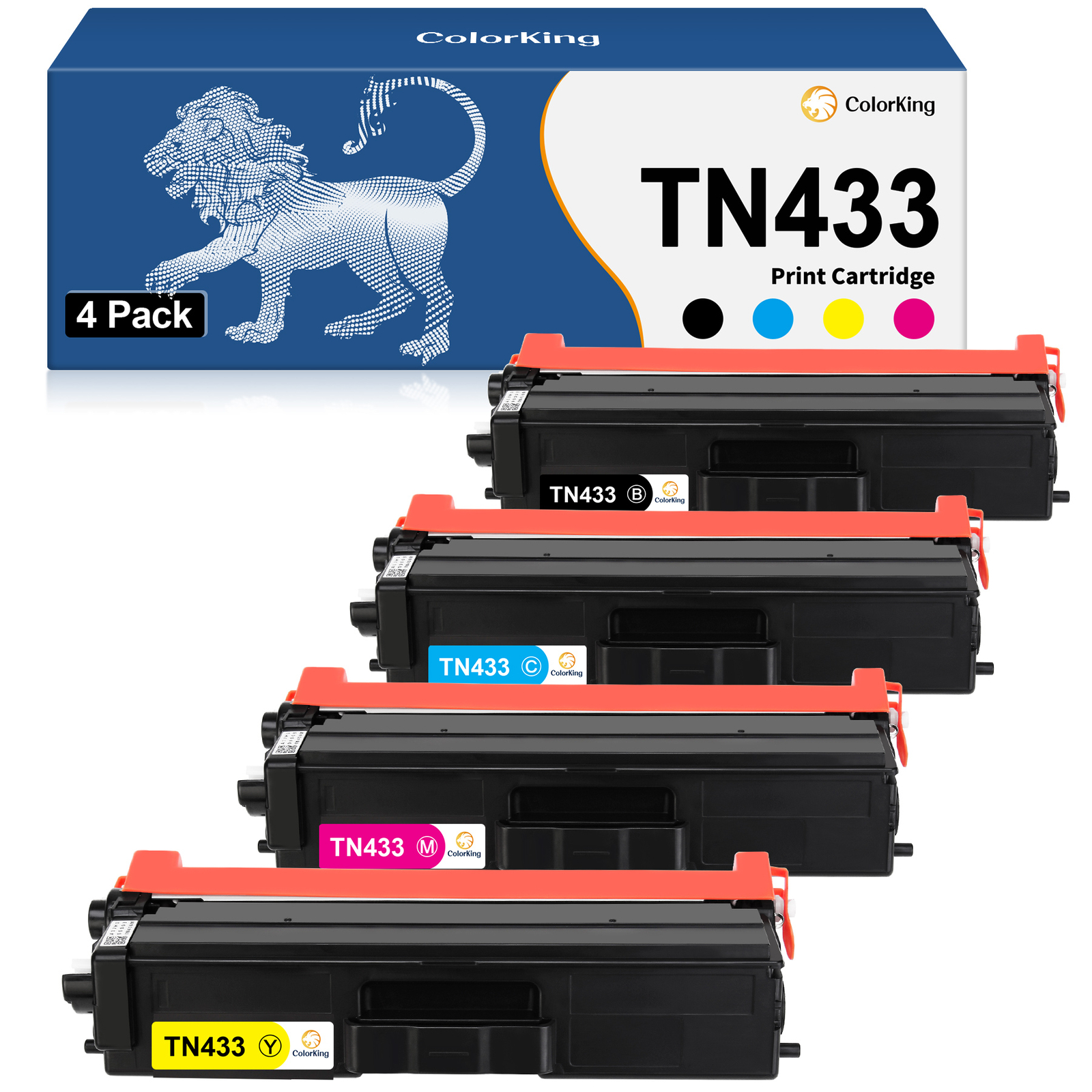 4 Pack TN433 Toner Cartridge Compatible For Brother HL-L8360CDW HL ...