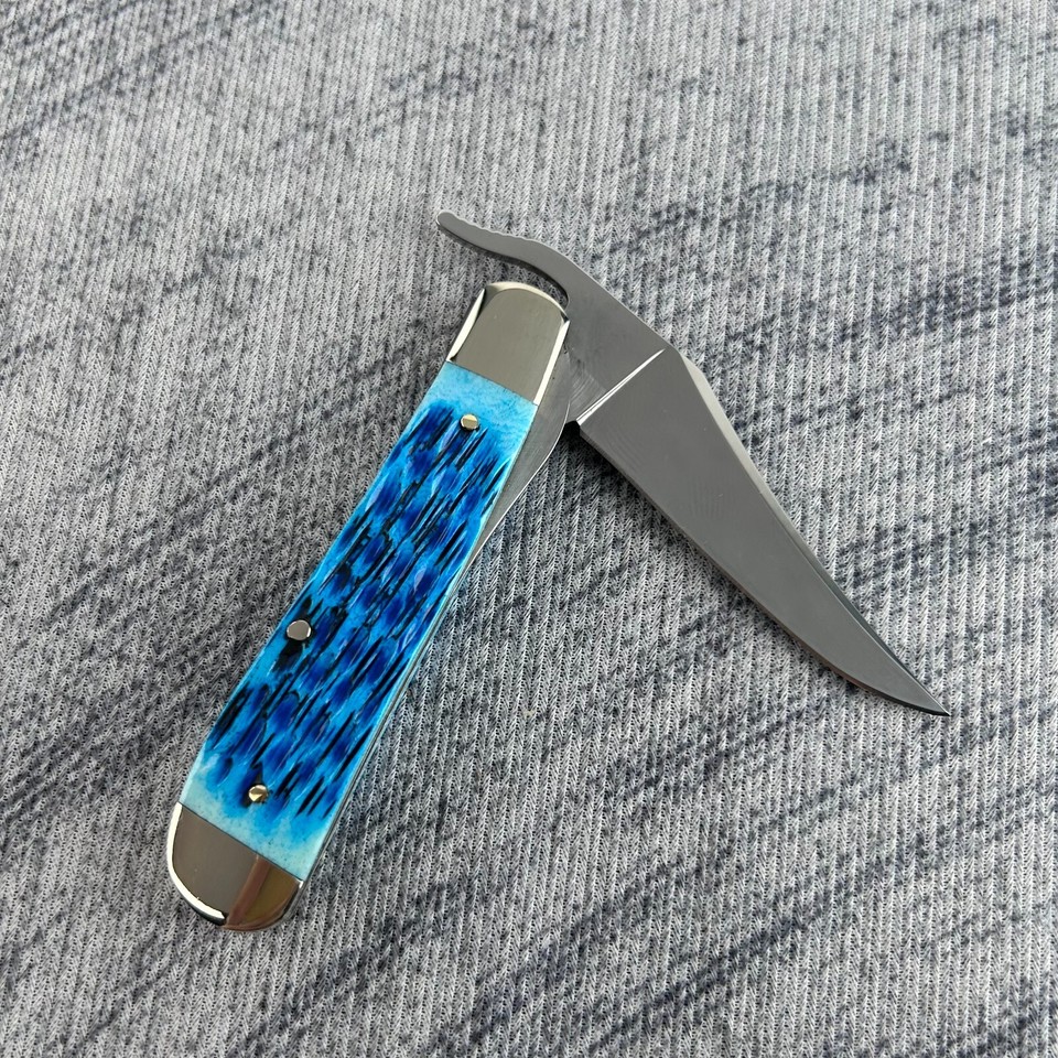 Case XX Pocket Worn Mediterranean Blue Bone Russlock Pocket Knife 51859 ...