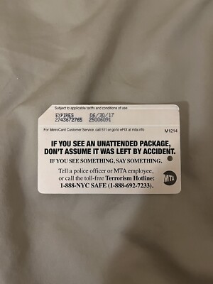 NYCT MTA MetroCard - Unattended Package | eBay