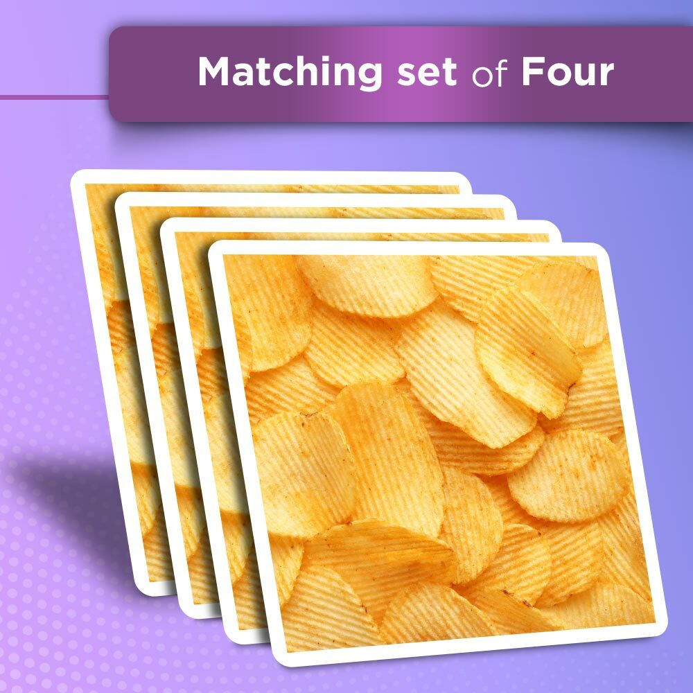 4x Square Stickers 10 cm - Tasty Ridged Crisps Snack Food #21401 | eBay