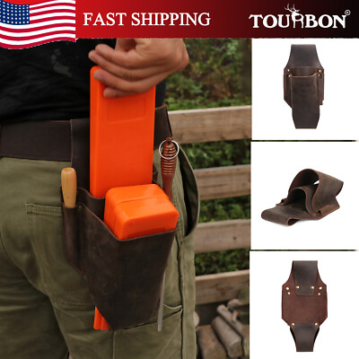TOURBON Leather Loggers Woodsmen Tools Storage Belt Pouch Felling Wedge ...