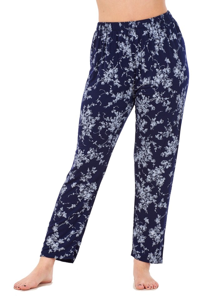 Ladies Floral Print Trousers Elasticated Summer Narrow Leg Harem ...