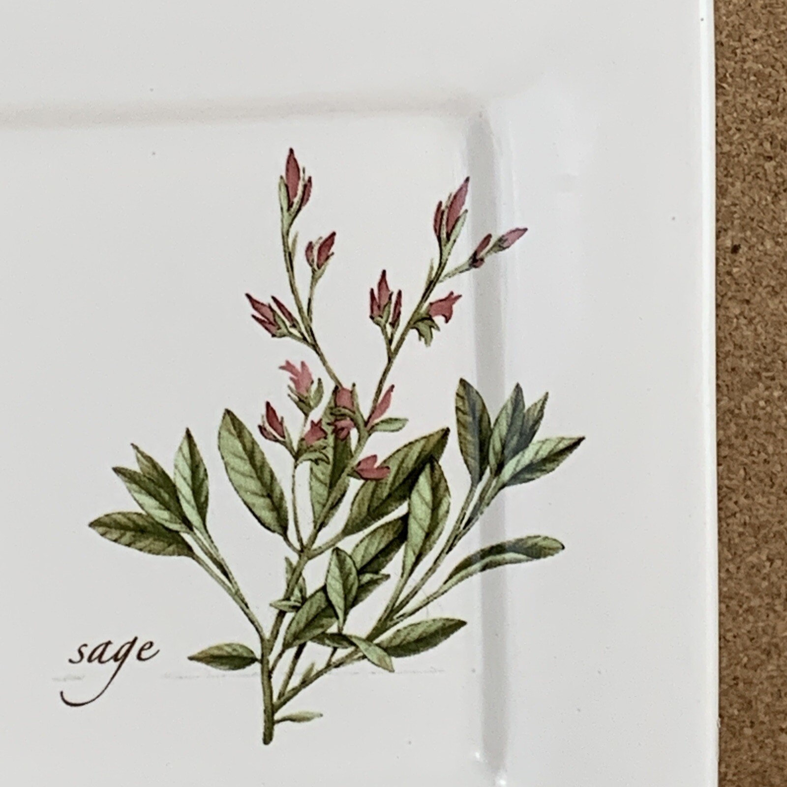 4 Mallory Lane Appetizer Dessert Plates Spices Sage Lavender Chives ...