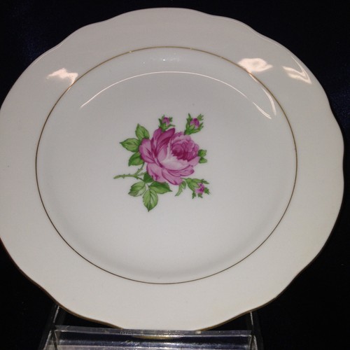 KAHLA KONITZ GERMANY BREAD & BUTTER PLATE 6 5/8" GOLD TRIM PINK ROSES ...