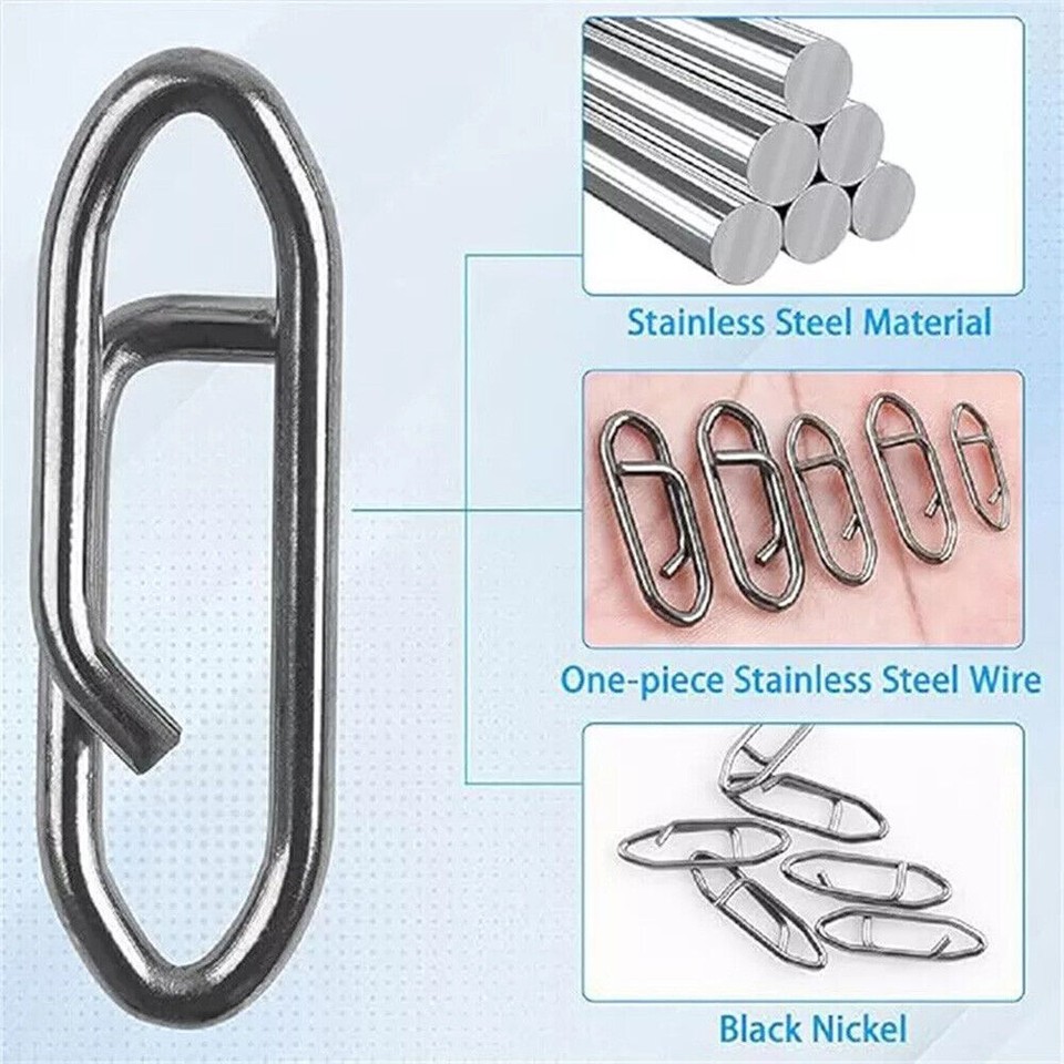 Fishing Clip Power Clips 100Pcs Stainless Steel Fishing Snaps For ...