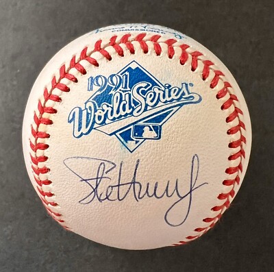 STEVE AVERY AUTOGRAPHED RAWLINGS 1991 WORLD SERIES BASEBALL ATLANTA ...