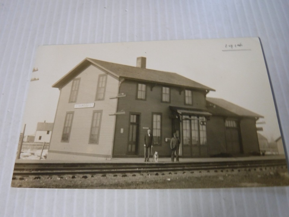 RPPC ANTIQUE POSTCARD RAILROAD DEPOT STRANDQUIST MINNESOTA MARSHALL CO ...
