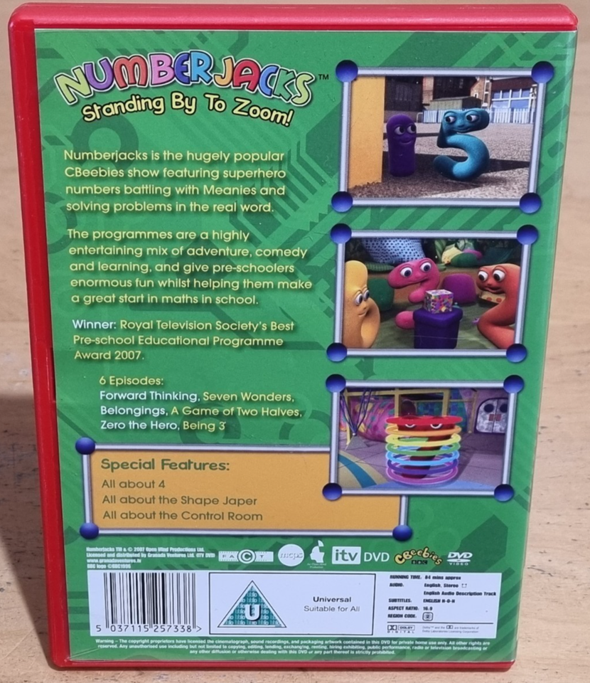 NumberJacks Volume 3 - Standing By To Zoom! 2-Disc DVD Box Set PAL ITV ...