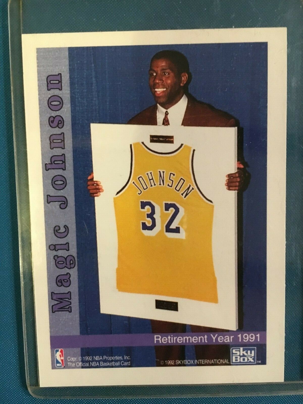 1992 Magic Johnson Skybox "Rookie & Retirement" Commemorative card. No ...