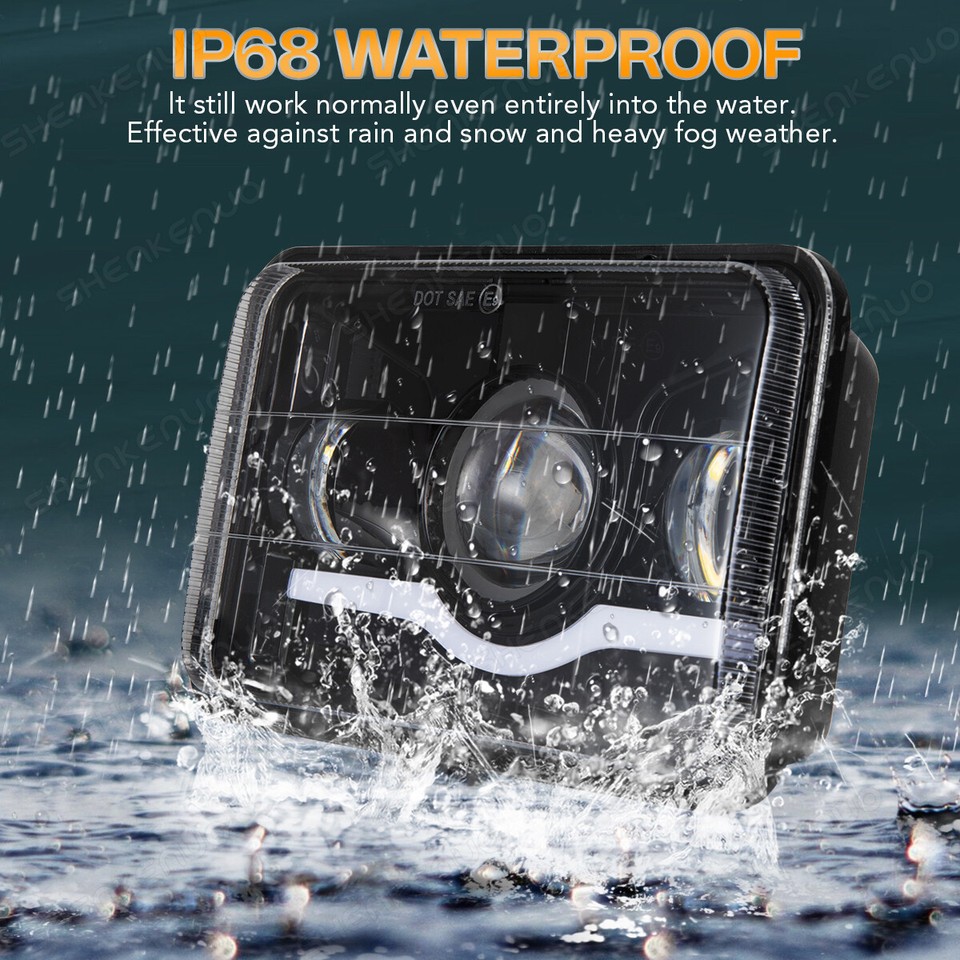 Fit For Honda XR250 XR250L XR650L XR650R 4x6" LED Headlight Sealed Hi ...