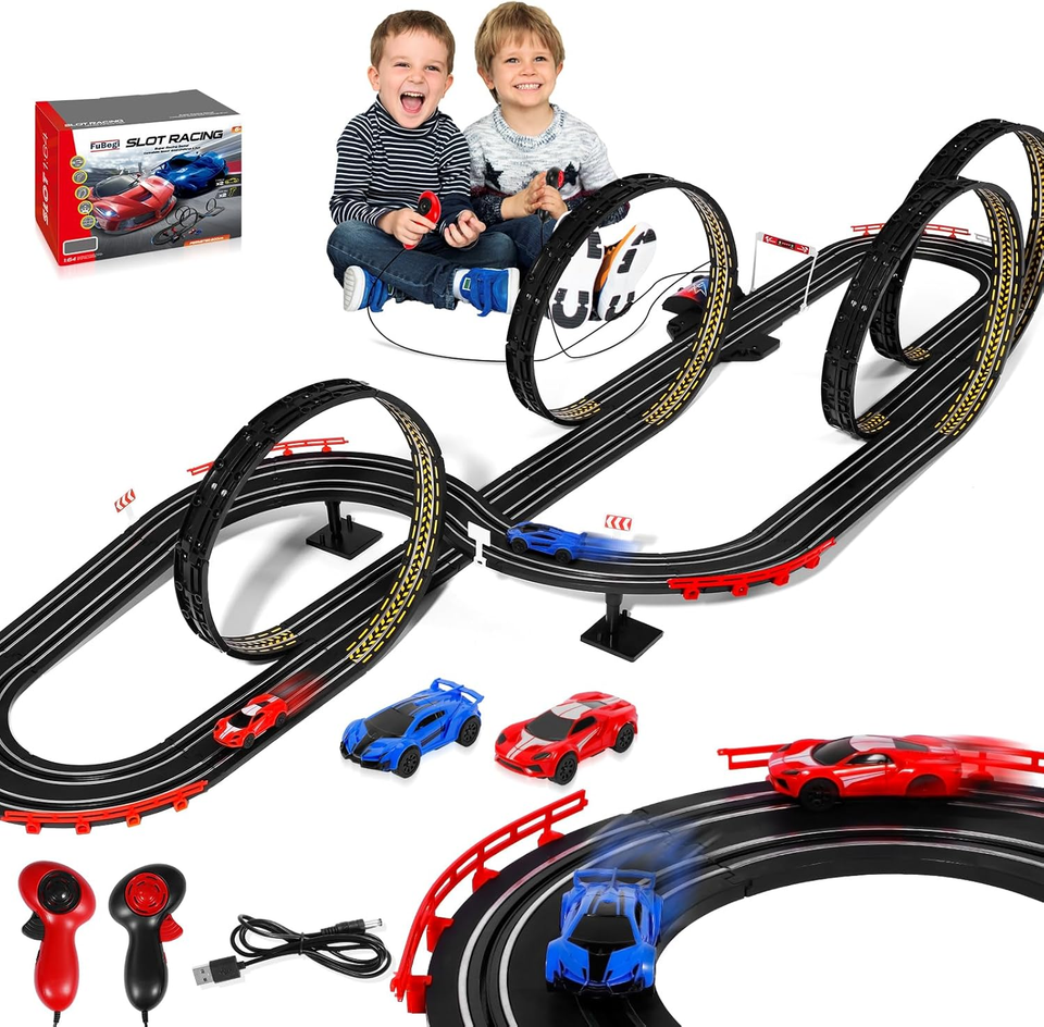 Slot Car Race Track Set Electric Powered Race Track Dual Racing Car ...