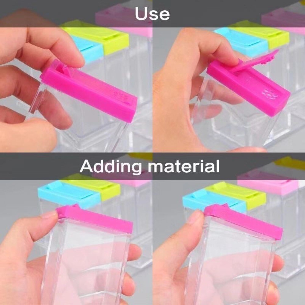 6PCS with Colorful Lids Spices Shaker Jars Clear Seasoning Shaker ...