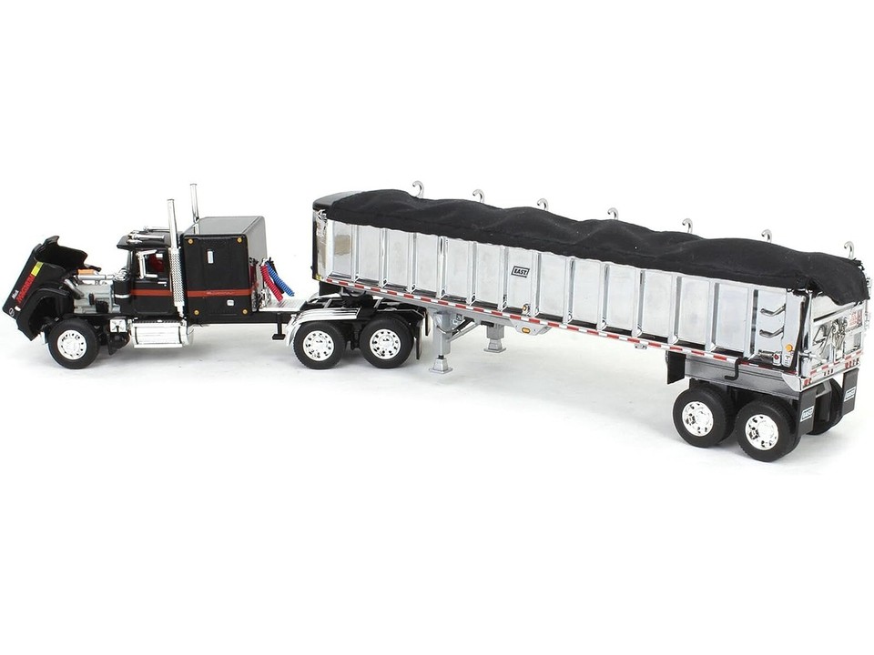 MACK SUPER-LINER SLEEPER W/EAST END DUMP TRAILER BLACK 1/64 FIRST GEAR ...