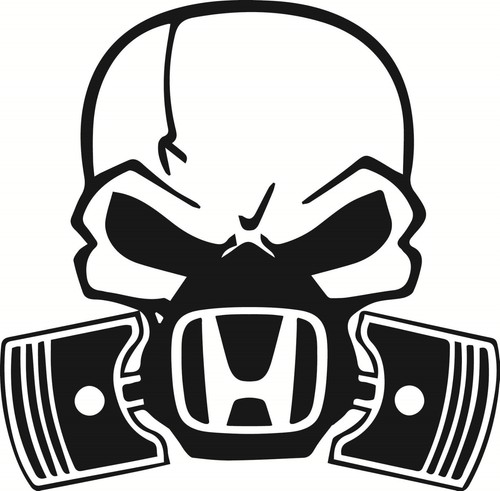 LARGE Skull Piston gas mask Decal Sticker Car Honda JDM Drift Hoon ...