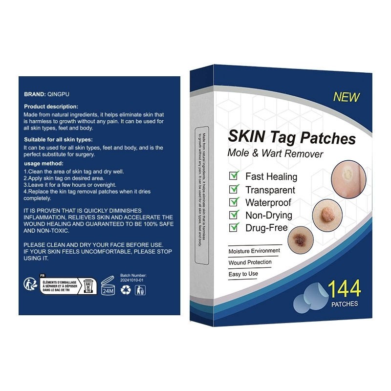 144PCS Skin Tag Remover Patches Quick Effective Mole Wart Removal Pad ...