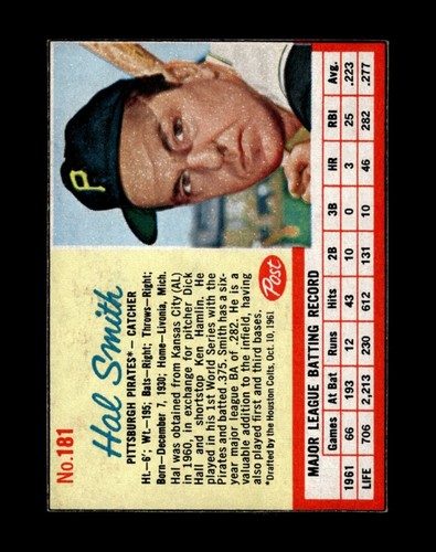 1962 Post Set-Break #181 Hal Smith NR-MINT *GMCARDS* | eBay