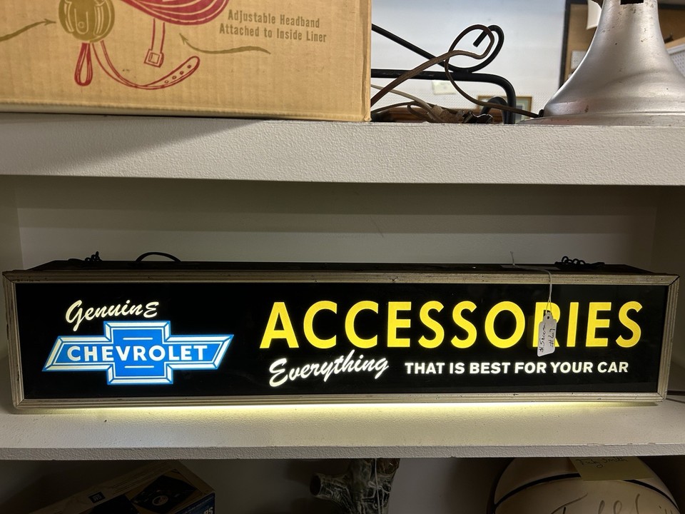 1930's ?? CHEVROLET Accessories Vintage Lighted Sign All Original The ...