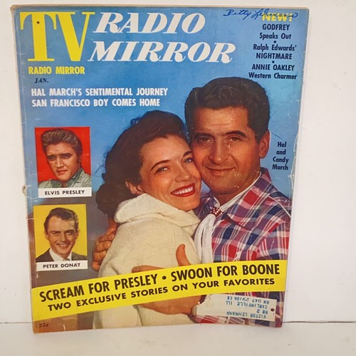 Vintage January 1957 TV Radio Mirror Magazine Elvis Presley Peter Donat ...