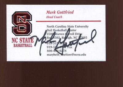 Mark Gottfried NC State Basketball Coach Signed Business Card BY2344 | eBay