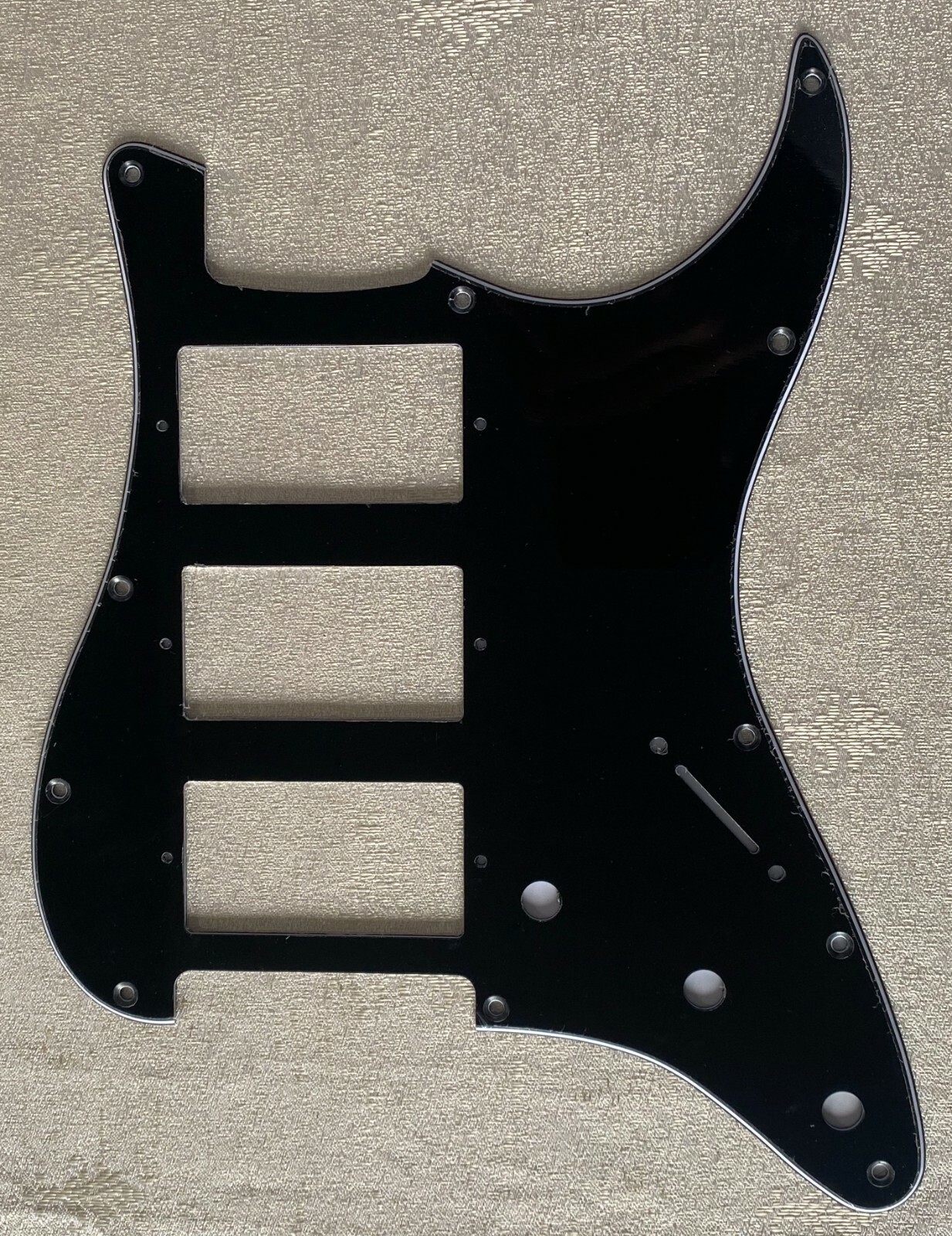 New 3 Ply Guitar Pickguard Fits Fender US HHH Stratocaster Style,Black ...