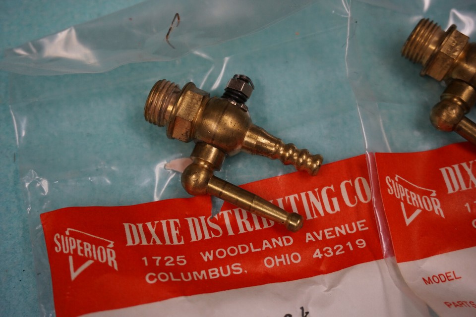NOS 1/4" PAIR of Chopper Fuel Tank Petcock Valves, Triumph BSA Wassel ...