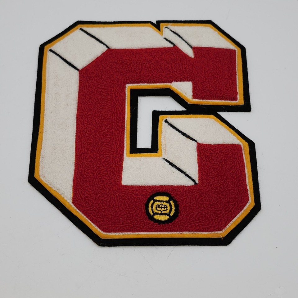 Large C vintage red gold Letterman Patch sports 7.5" x 9" unused | eBay
