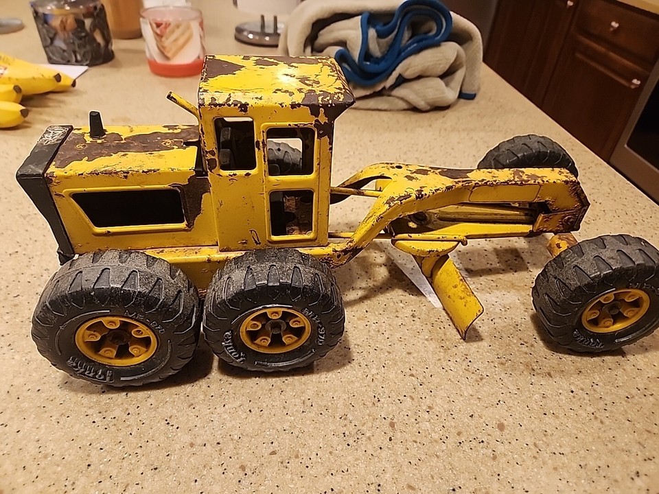 Vintage Tonka Road Grader Scraper MR-970 Yellow Pressed Steel Toy | eBay