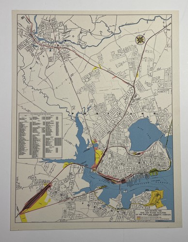 Boston and Maine Railroad Map of Portland Maine Color 8.5 X 11 Great ...