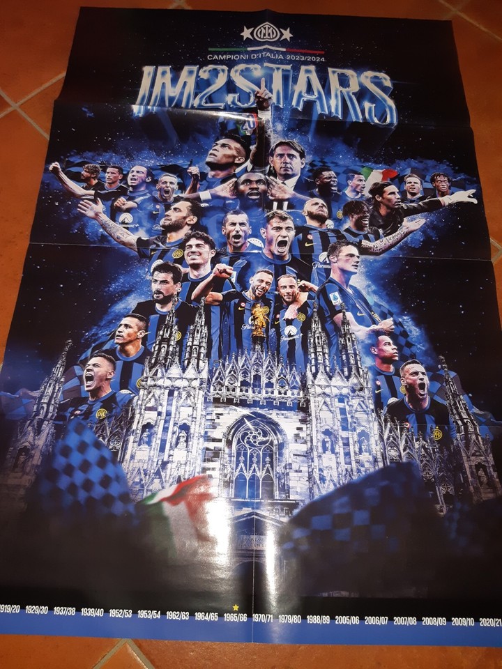 MAGAZINE FC INTER CAMPIONI D'ITALIA 2023/2024 CON MAXI POSTER 110X48 IM ...