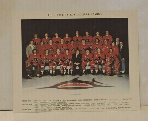 1972-73 WHA Los Angeles Sharks First Season Team Photo 8x10 | eBay