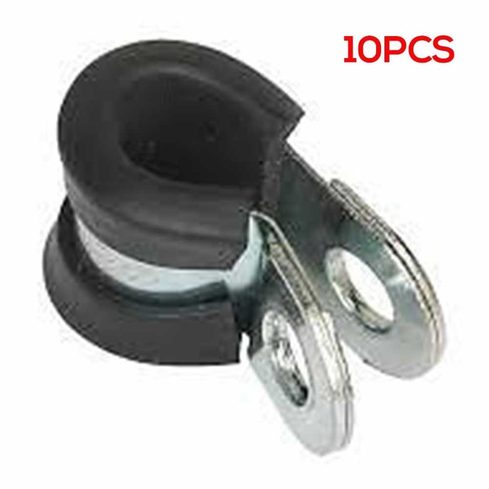 Metal+Rubber Metal P Clips Pipe Fixing Replacement Useful Brake Gas ...