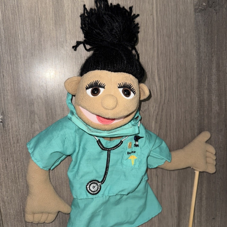 Melissa & Doug Hand Puppet Doctor Dr. Susan Nurse Surgeon Scrubs Mask w ...