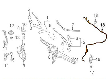 MERCEDES BENZ C W204 Windshield Washer Noozle Hose A2048601692 OEM for ...
