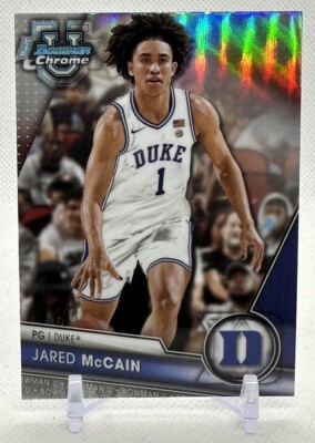 Jared McCain 2023-24 Bowman Chrome University #18 Refractor Duke Blue ...