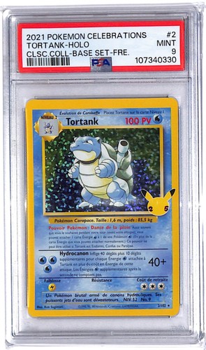 Carte Pokemon Tortank 2/102 Set de Base Célébrations 25 ans PSA 9 NEUF ...