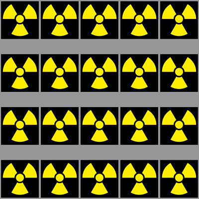 20 Aufkleber 3cm Radioaktiv Strahlung Symbol Zeichen Mini Sticker RC ...