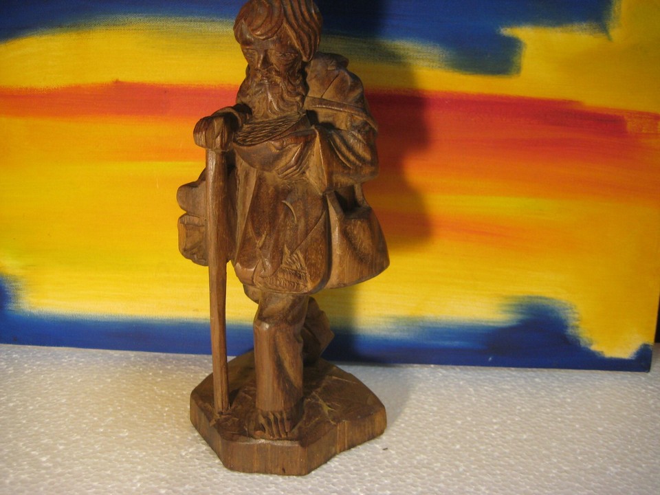 Folk Art Carved Wood Old Peddler Man with Bowl (Peru?) 11" (@PPT) | eBay