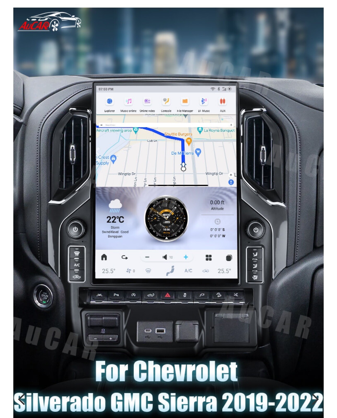 2019-2022 Silverado Sierra Tesla Vertical Screen 15.6 CarPlay Radio ...