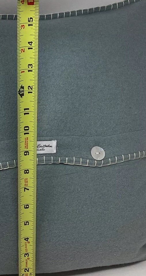 Jan Constantine Hand Embroidered Wool Pillow Light Blue/Grey ...