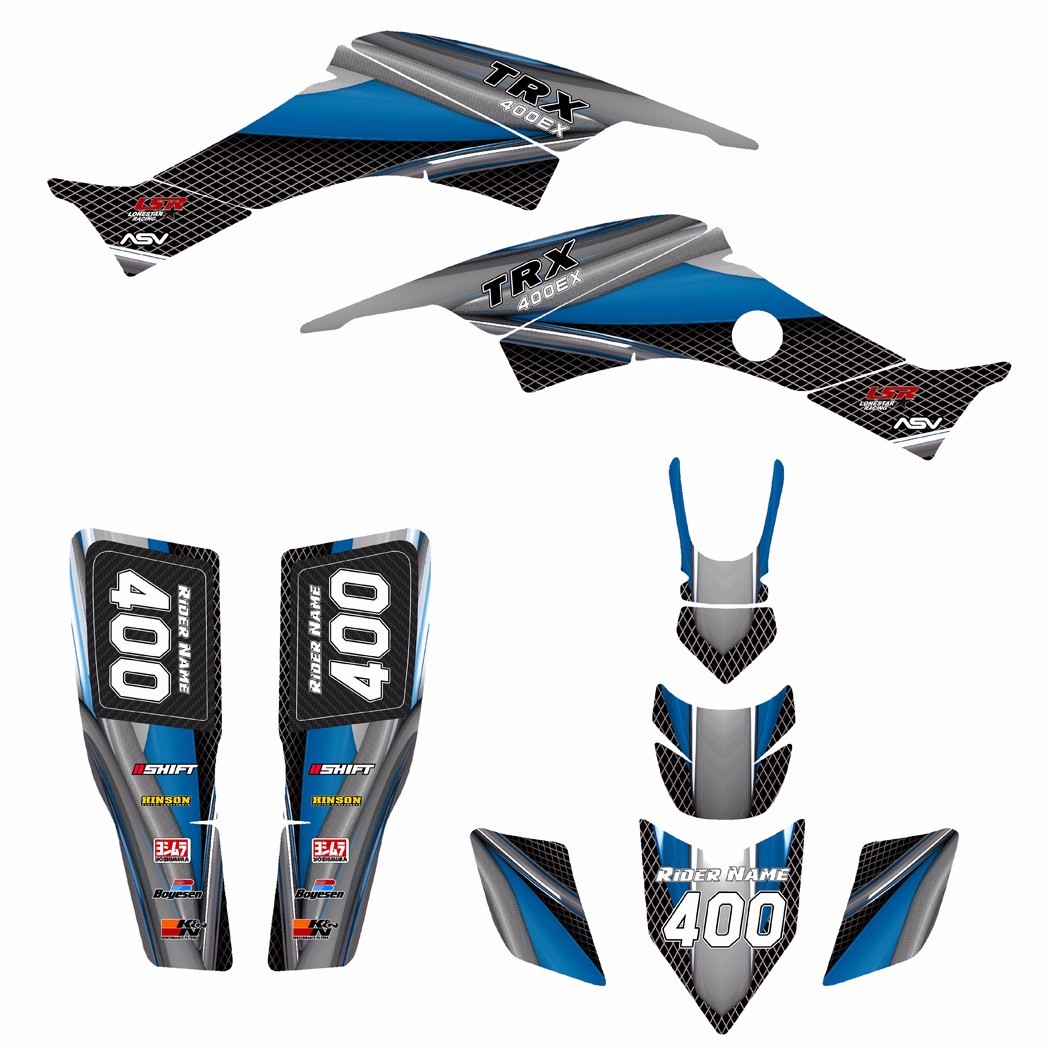 TRX400EX graphics 1999 - 2007 Honda 400EX stickers kit 24 mil thick ...