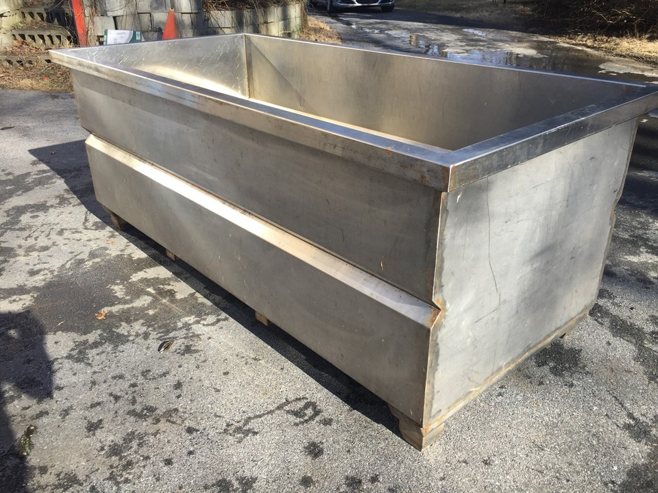 Huge Heavy Gauge Stainless Steel Vat Soak Wash Tub Tank with Outlet ...