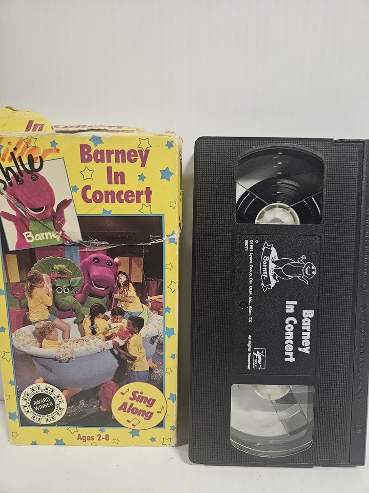 Barney & Friends Barney In Concert VHS 1991 Video Tape Classic Sing ...