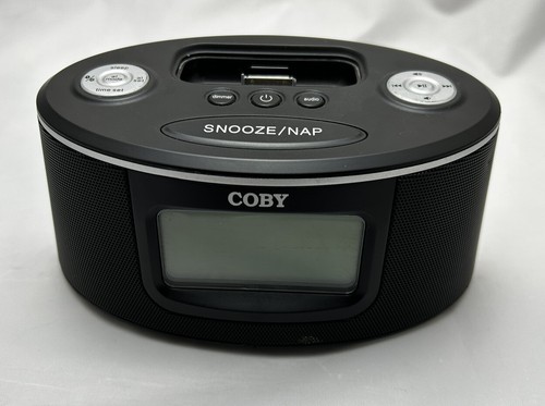 Coby Dual Alarm Clock/Radio For iPod/Phone CSMP127 - Black | eBay