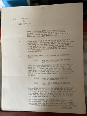 Original 1932 Our Gang / Little Rascals Script Free Wheeling Spanky ...
