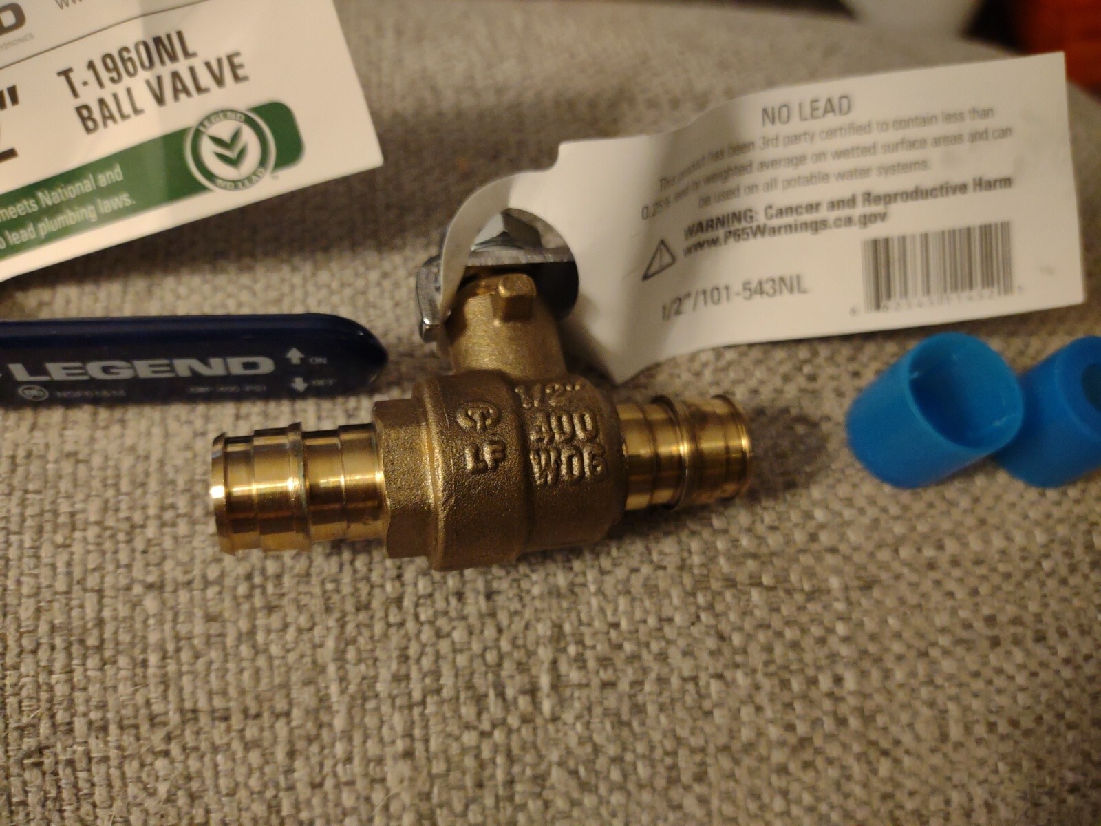 2 Pack Legend T-1960NL Full Port Pex Ball Valves 101-543NL 1/2" 400 WOG ...