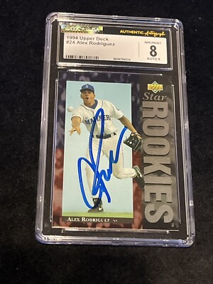 ALEX RODRIGUEZ Signed 1994 Upper Deck Baseball Rookie Card #24 RC CGC x ...
