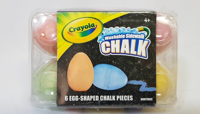 Crayola Childrens Egg Shaped Washable Sidewalk Chalk 6pc Pastel for ...